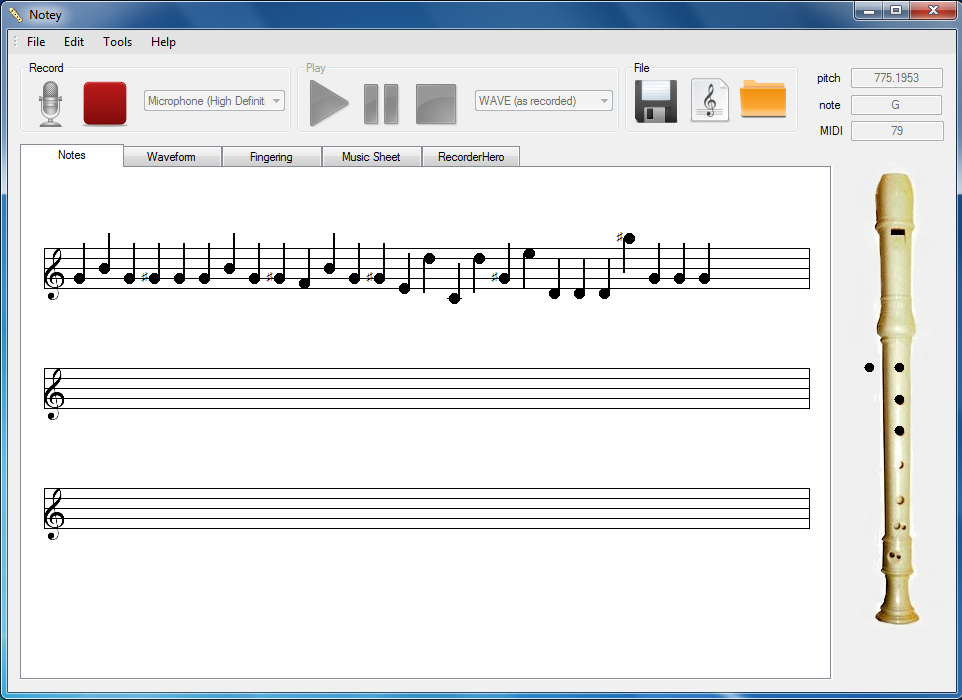 Notey ~ Real-time Music Notation Detection | The Audio File