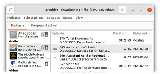 gpodder ~ Media aggregator & Podcast Client | The Audio File